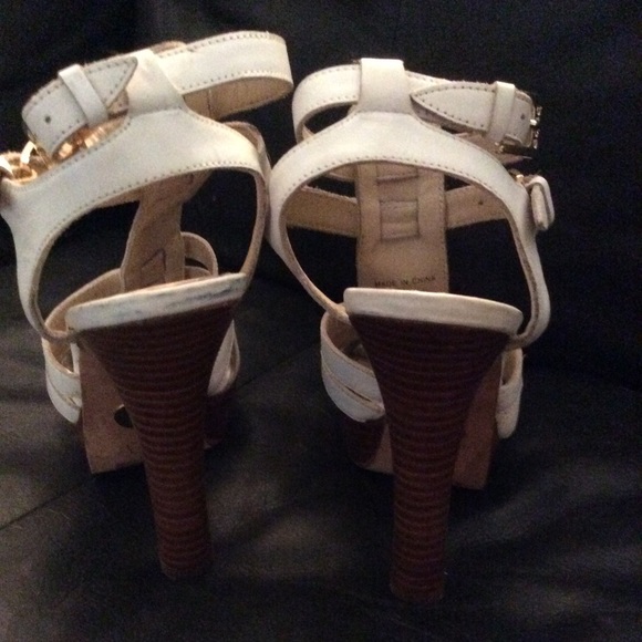 bebe | Shoes | Bebe White Platform High Heels | Poshmark